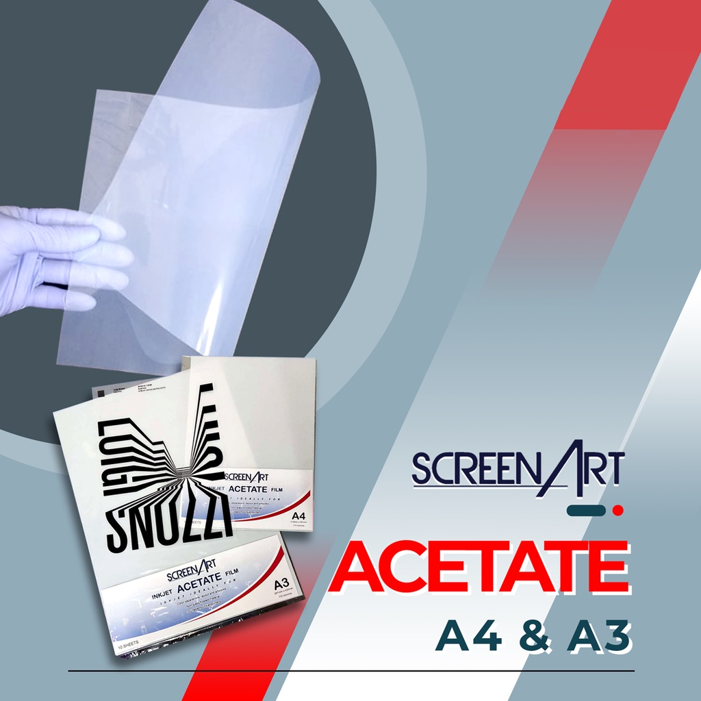 [SCREEN ART] ACETATE INKJET FILM A3 SIZE - PER PACK (SCREEN PRINTING ...