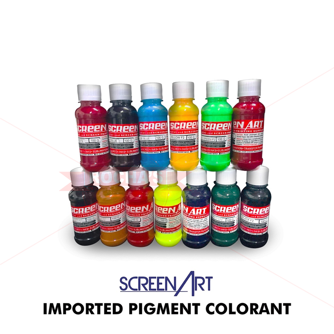 SCREENART PIGMENT COLORANT WATER-BASED INKS - 100 ML (SCREEN PRINTING ...